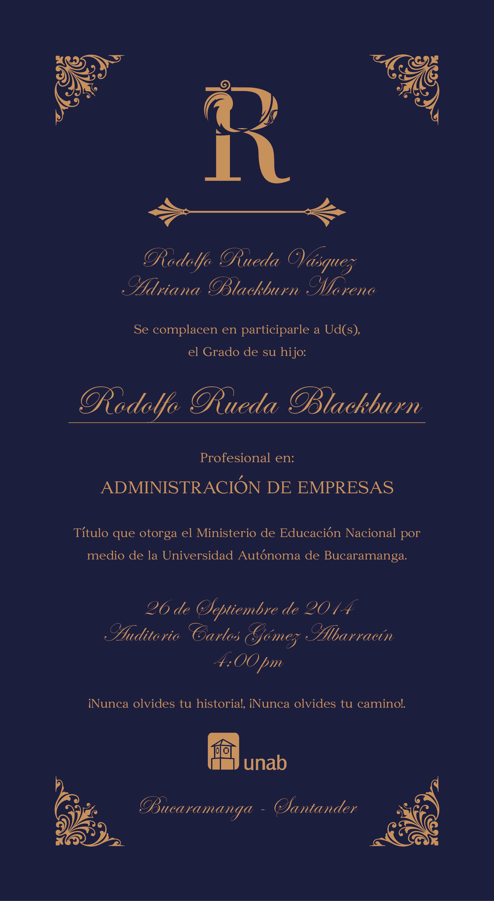 Rodolfo Rueda Blackburn, Nuevo Administrador De Empresas. Por Óscar ...